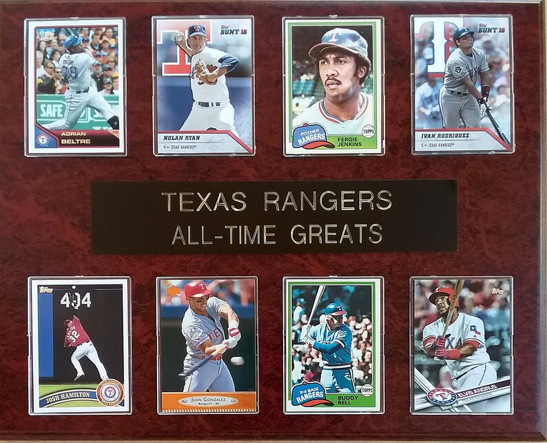 Texas Rangers All-time Greats 8-card 12x15 Plaque FREE | Etsy