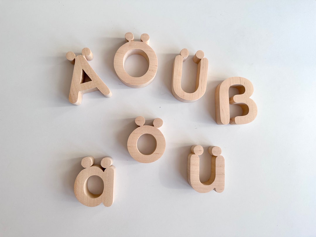 59 Pcs Wooden German Alphabet Letters, German Alphabet Wooden Letters ...