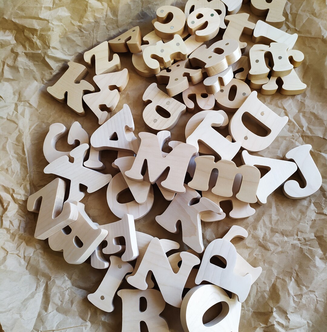 Wooden Letters Upper Case and Lower Case, Montessori Inspired Alphabet ...