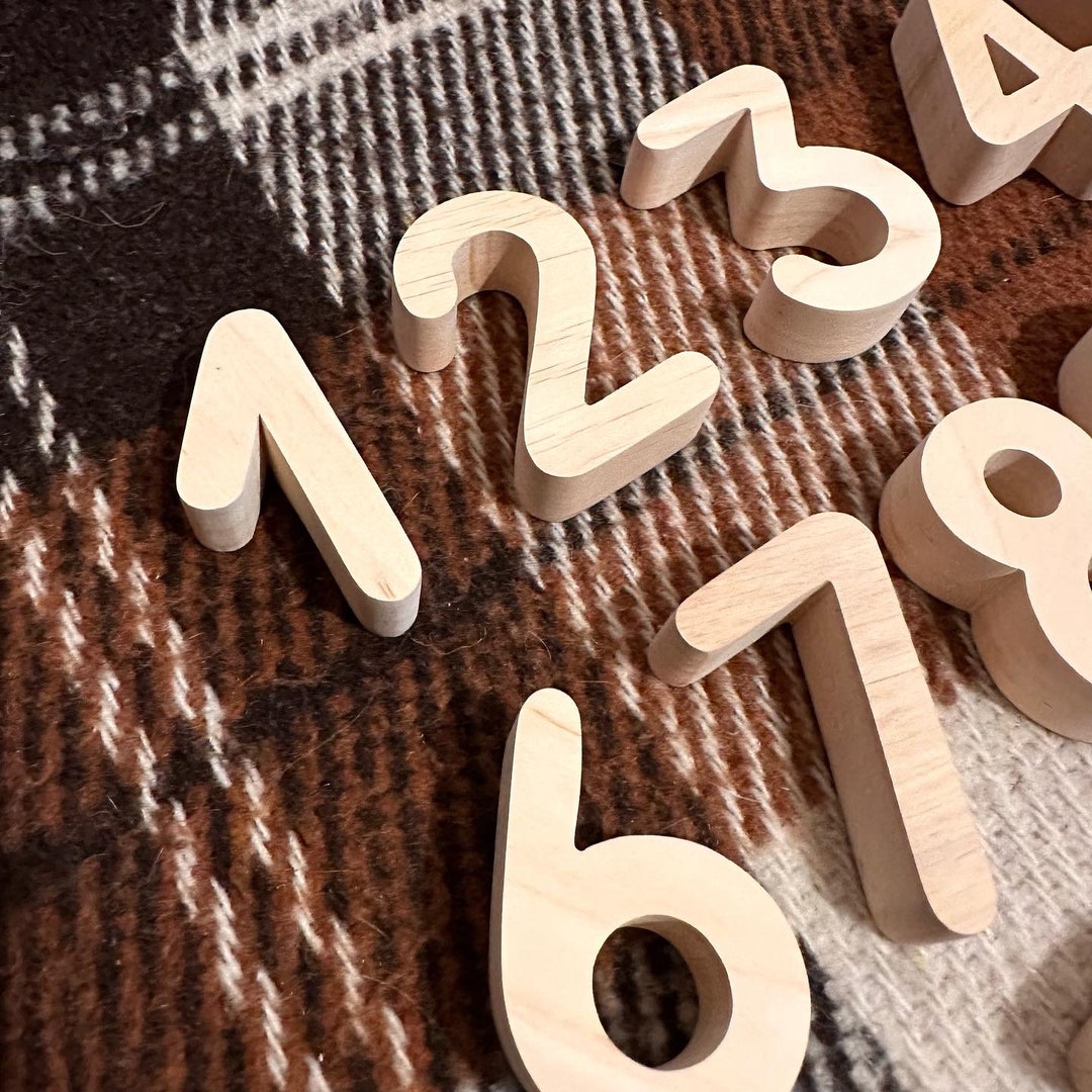 Wooden Magnets Numbers and Math Signs, Magnetic Montessori Numbers ...