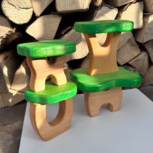 8 Wooden Tree Blocks, Tree House Blocks, Wooden Trees, Tree Building ...