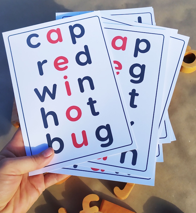 CVC Word Lists Printable PDF Vowels Sound Flashcards Cvc - Etsy