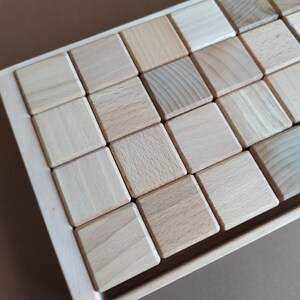 20 Wooden Blocks in Box, Wooden Cubes, Kids Block Toy, Building Blocks ...