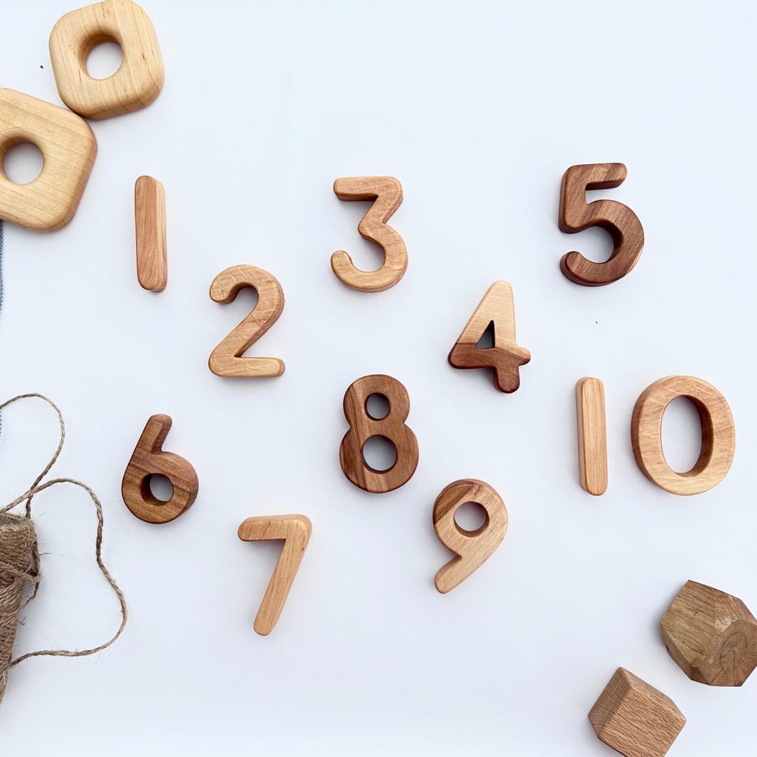 Wooden Magnetic Numbers 1-10, Kids Wooden Numbers, Educational Number ...