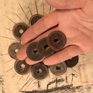 Three Japanese Coins From the Edo Period (samurai Era) - Genuine Set of ...