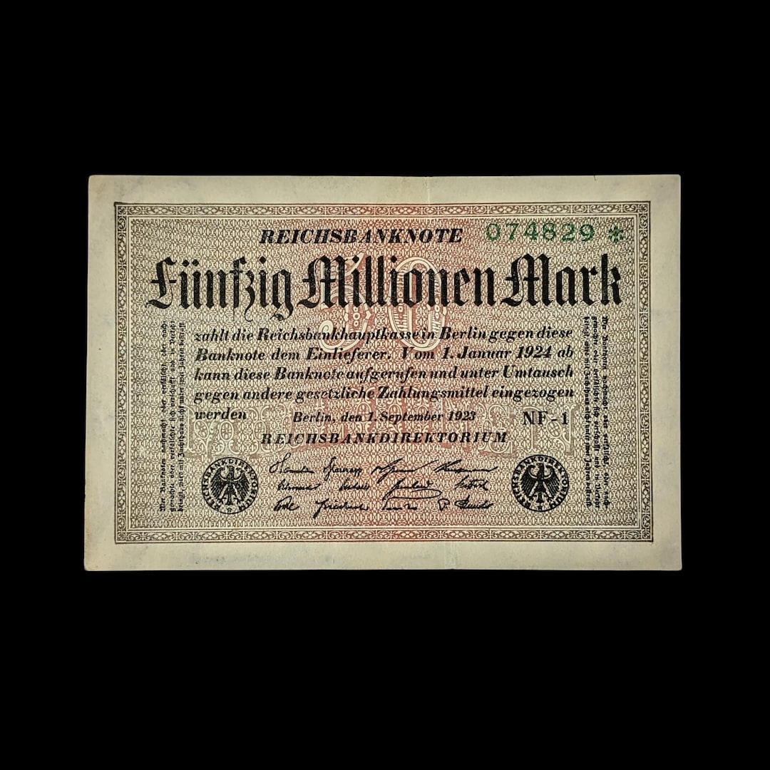 German Inflation Bill, Authentic Antique Collectible, 50,000,000 Marks ...