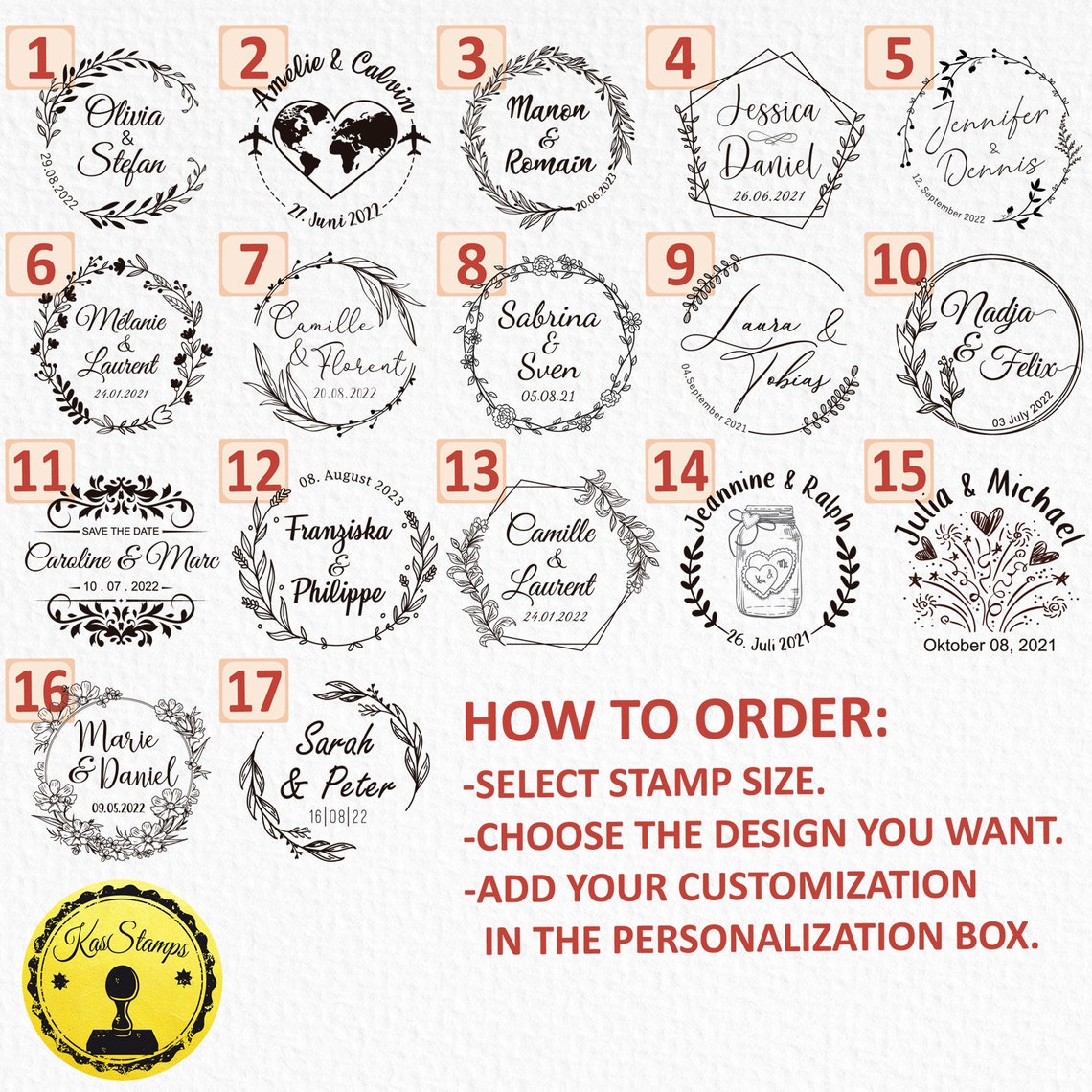 SELLO BODA PERSONALIZADO Sello para boda Sello Novios Sello - Etsy España