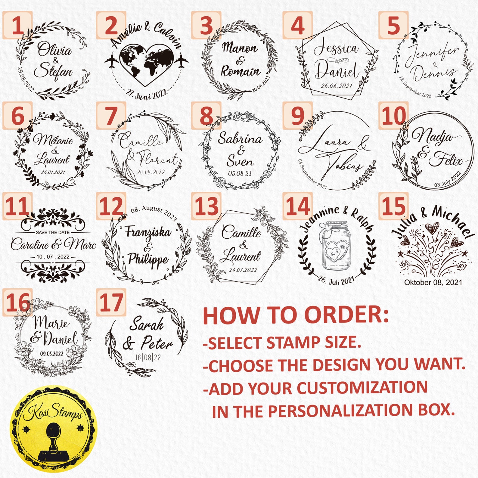 SELLO BODA PERSONALIZADO Sello para boda Sello Novios Sello - Etsy España