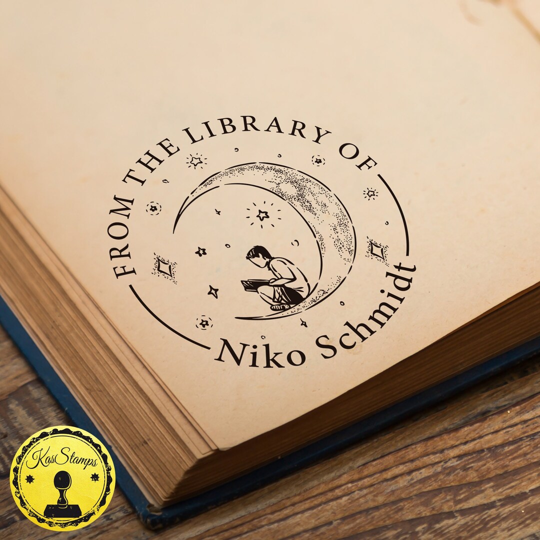 From the Library of Stamp, Ex Libris Stamp, Personalized Book Stamp ...