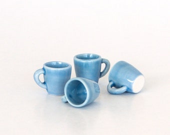 4 Miniature Mug Tiny Pottery Ceramic Miniatures | Etsy