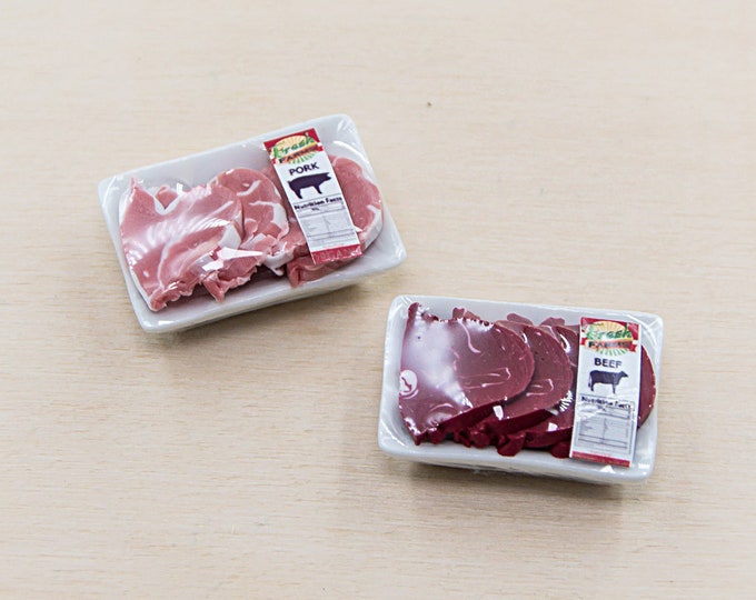 2 Miniature Meat Dollhouse Miniature Food - Etsy