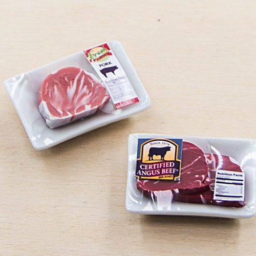 2 Miniature Meat Dollhouse Miniature Food - Etsy