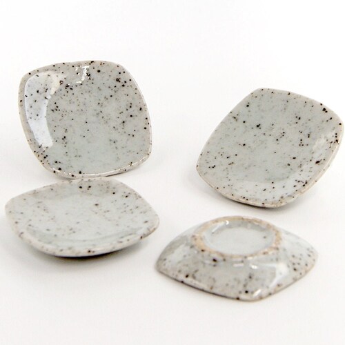 4 Miniature Plates Tiny Pottery Ceramic Dinnerware - Etsy