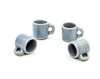 4 Miniature Mug Tiny Pottery Ceramic Miniatures - Etsy