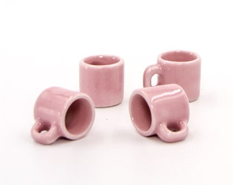 4 Miniature Mug Tiny Pottery Ceramic Miniatures | Etsy