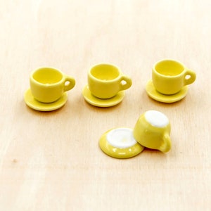 4 Miniature Coffee Cup Tiny Pottery Ceramic Miniatures - Etsy