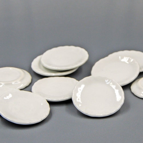 10 Piece Miniature Dining Set Tiny Pottery Ceramic Miniatures - Etsy