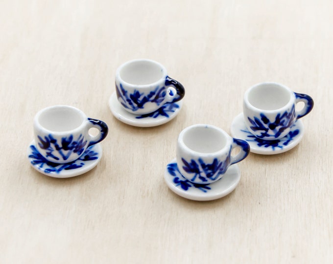 4 Miniature Coffee Cup Tiny Pottery Ceramic Miniatures - Etsy