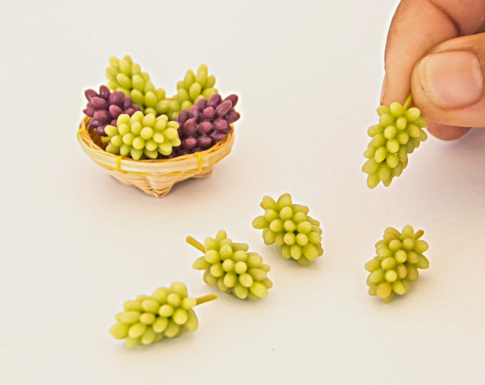5 Miniature Grape Dollhouse Miniatures Food Tabletop Miniatures - Etsy