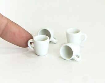 4 Miniature Mugs Tiny Pottery Ceramic Miniatures | Etsy