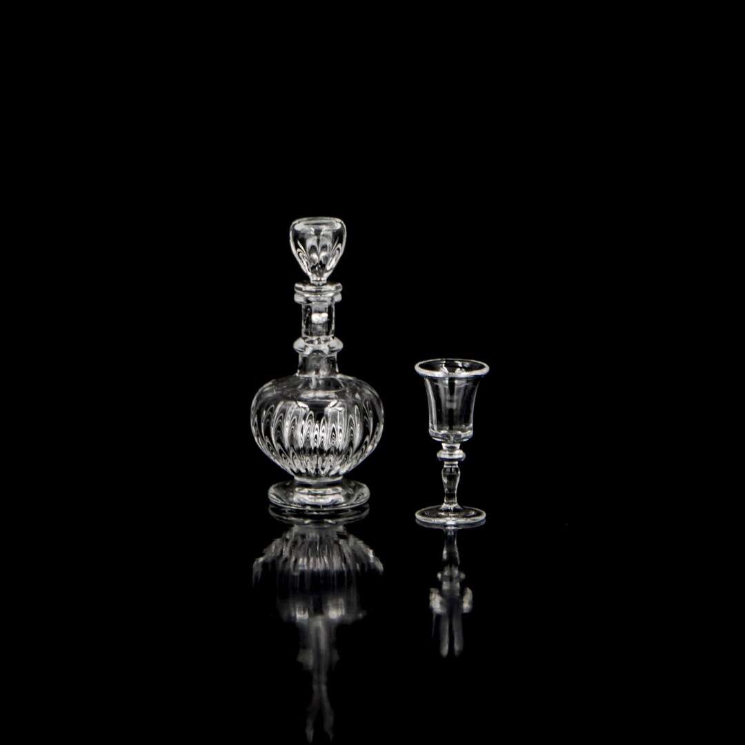 Miniature Carafe Glass Set Hand Blown Glass Tabletop Miniatures - Etsy