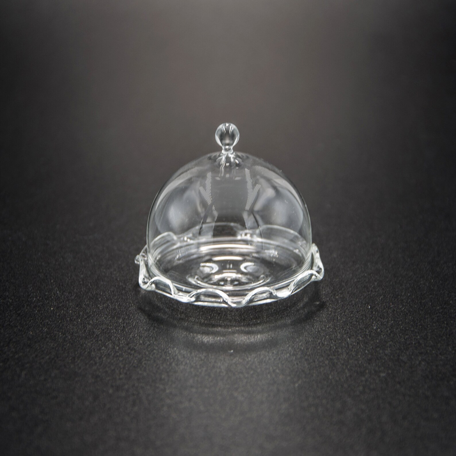 Miniature Glass Cake Stand With Dome Hand Blown Glass Tabletop | Etsy