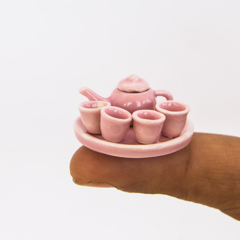 Miniature Tea Set Tiny Pottery Ceramic Miniatures - Etsy