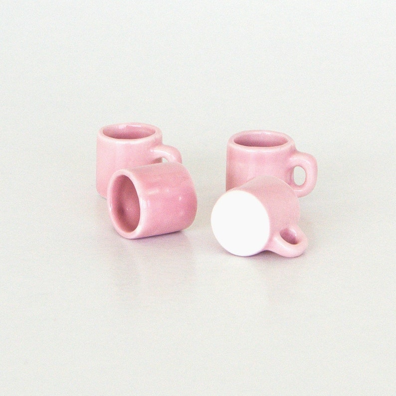 4 Miniature Mugs Tiny Pottery Ceramic Miniatures - Etsy