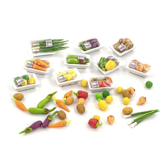 10 Miniature Vegetable Tray's Dollhouse Accessories - Etsy