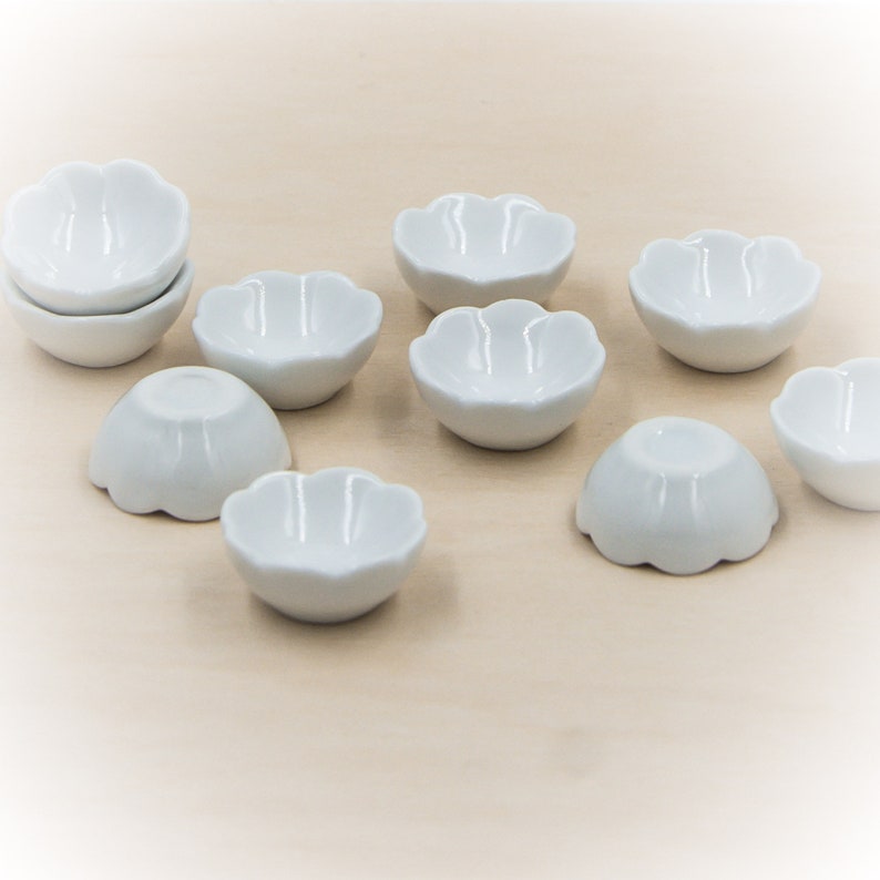 10 Miniature Bowls Tiny Pottery Ceramic Miniatures | Etsy