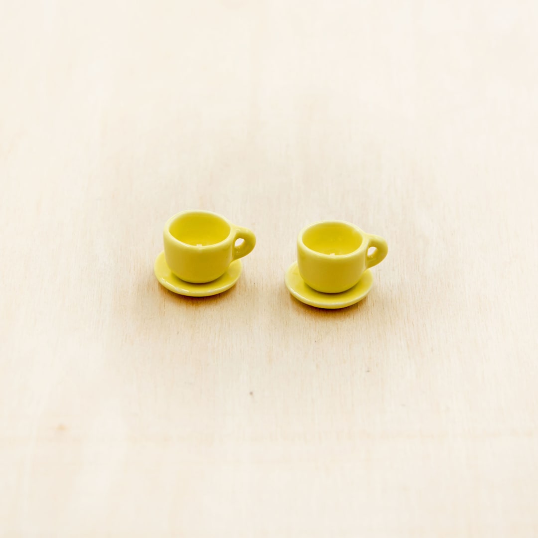 2 Miniature Coffee Cup Tiny Pottery Ceramic Miniatures - Etsy