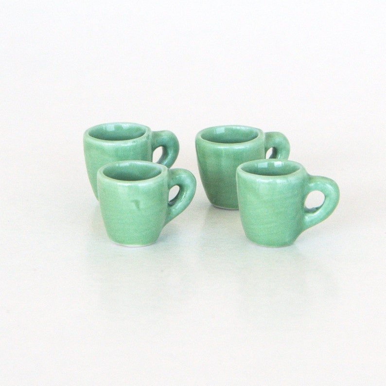 4 Miniature Mug Tiny Pottery Ceramic Miniatures - Etsy