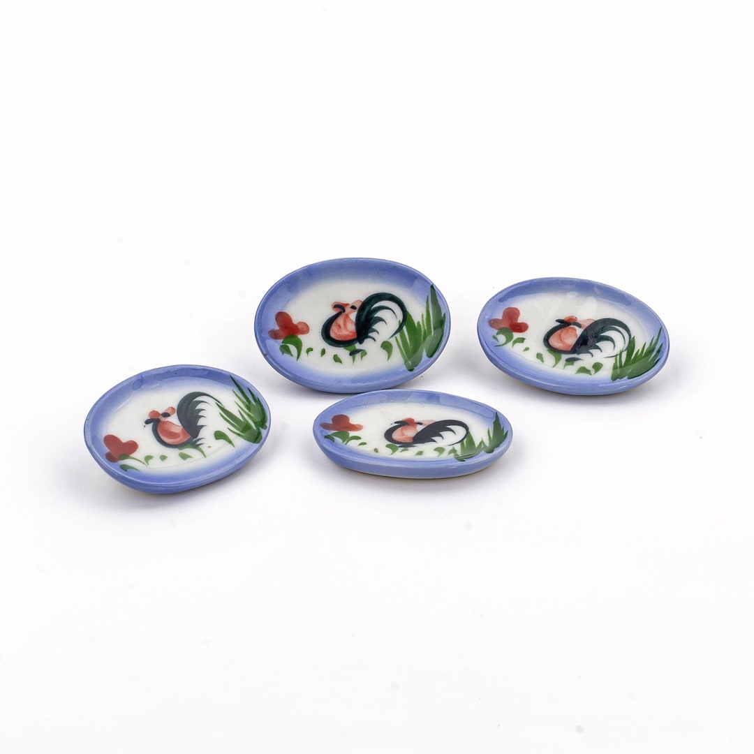 4 Miniature Plates Props Replica - Etsy