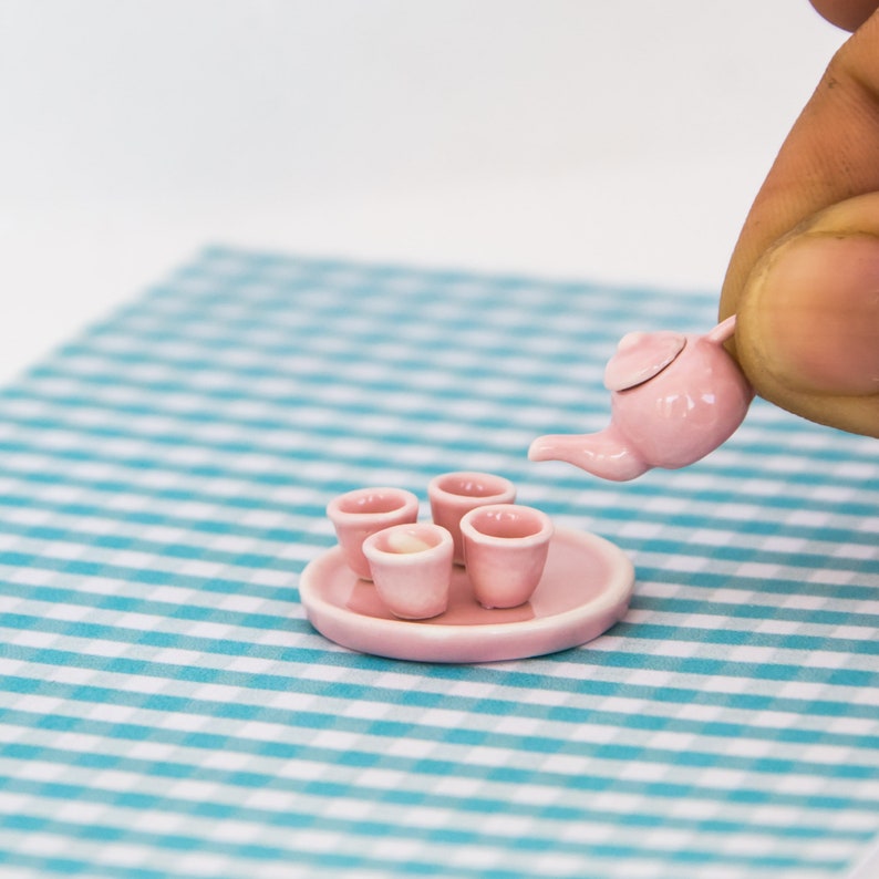 Miniature Tea Set Tiny Pottery Ceramic Miniatures | Etsy