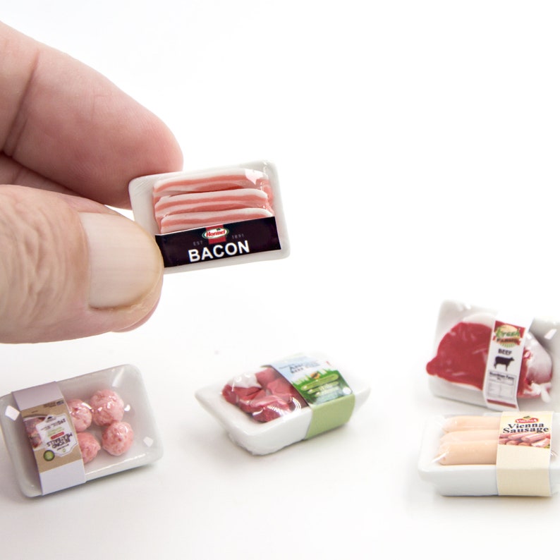 Miniature Bacon Dollhouse Food - Etsy