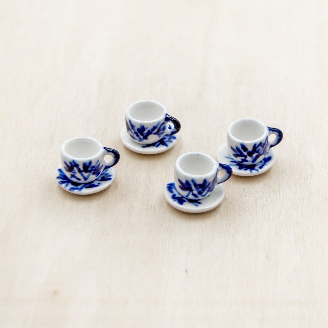 4 Miniature Coffee Cup Tiny Pottery Ceramic Miniatures - Etsy