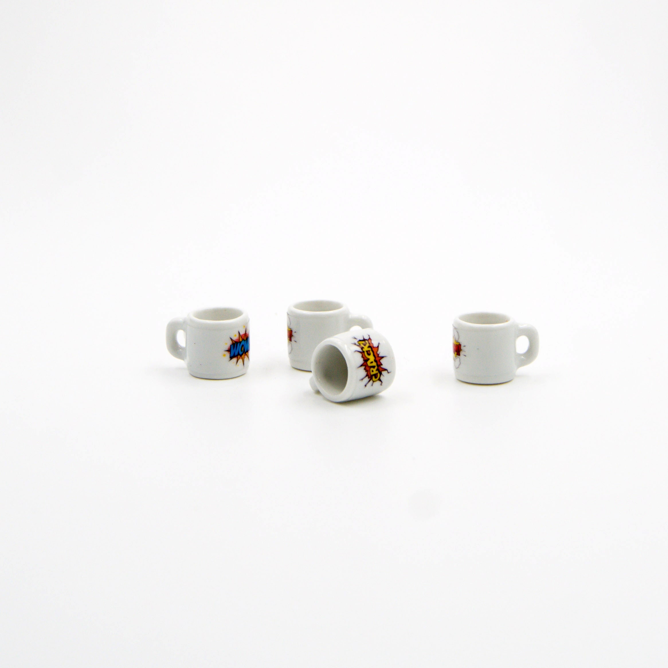 4 Miniature Mugs Tiny Pottery Dollhouse Ceramic | Etsy