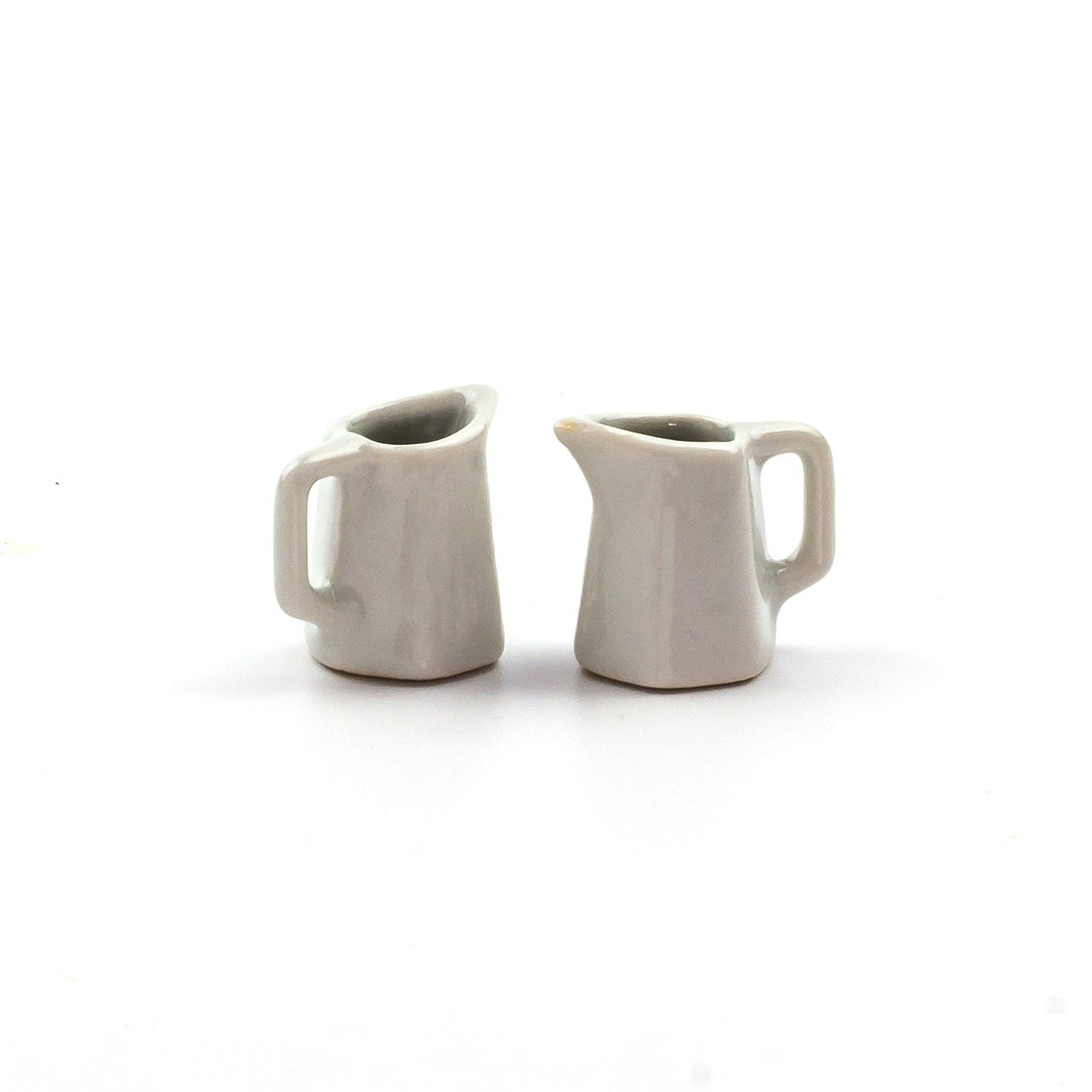 2 Miniature Pitchers Dollhouse Ceramic - Etsy