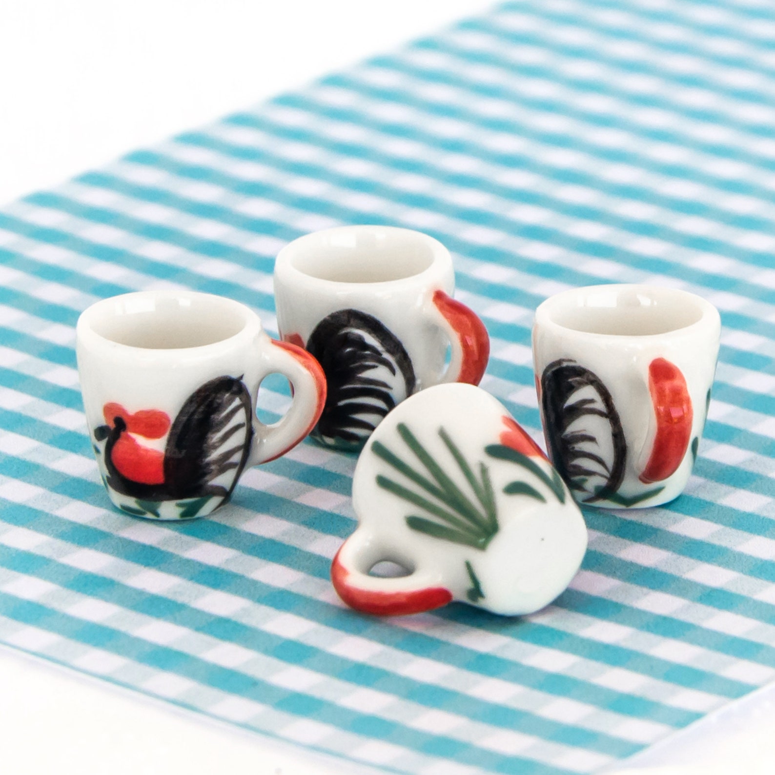 4 Miniature Mug Tiny Pottery Ceramic Miniatures - Etsy