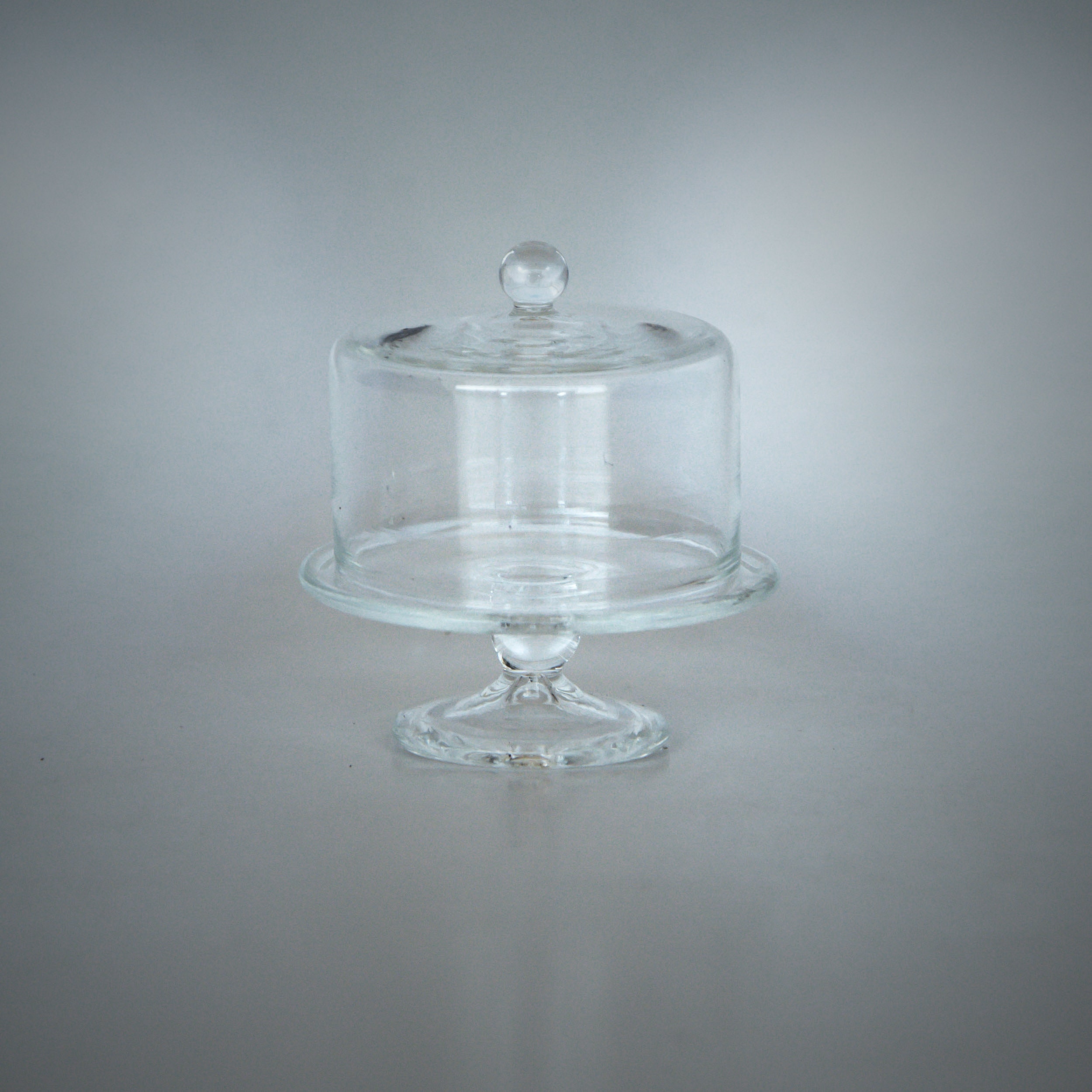Glass Cake Stand With Dome Blown Glass Tabletop Miniatures - Etsy