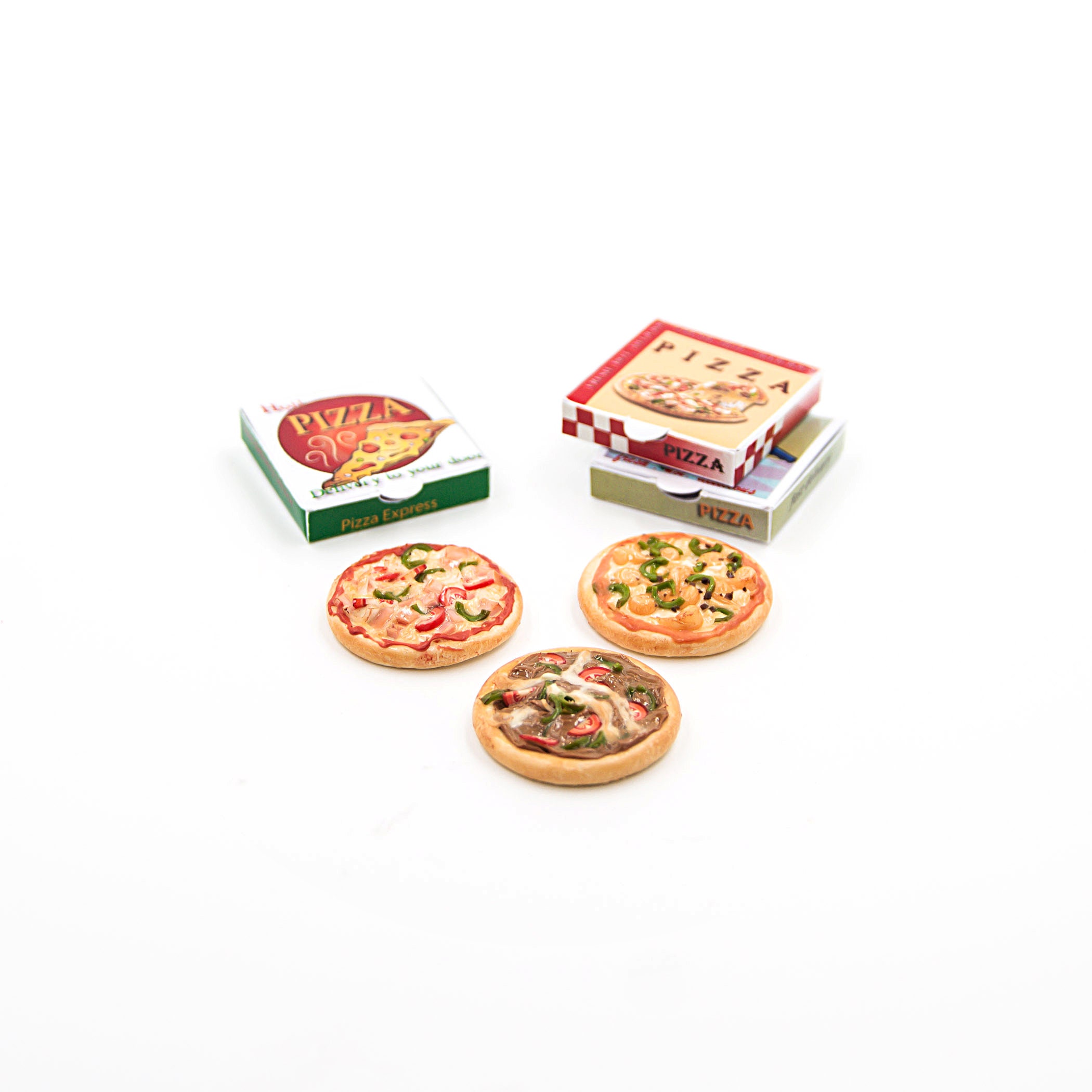 Miniature Pizza Set 3 Piece Dollhouse Food | Etsy