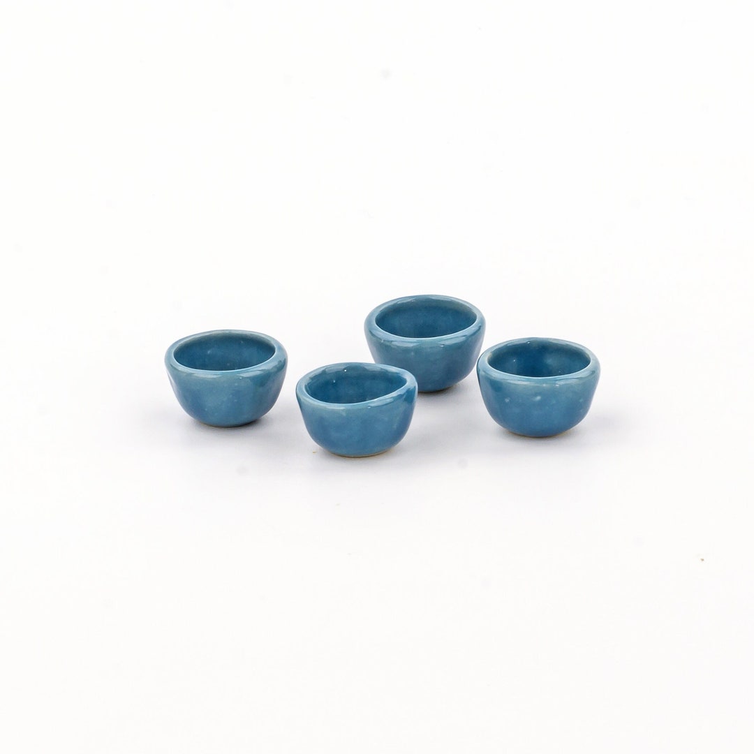 4 Ceramic Miniature Bowls Tiny Kitchen - Etsy
