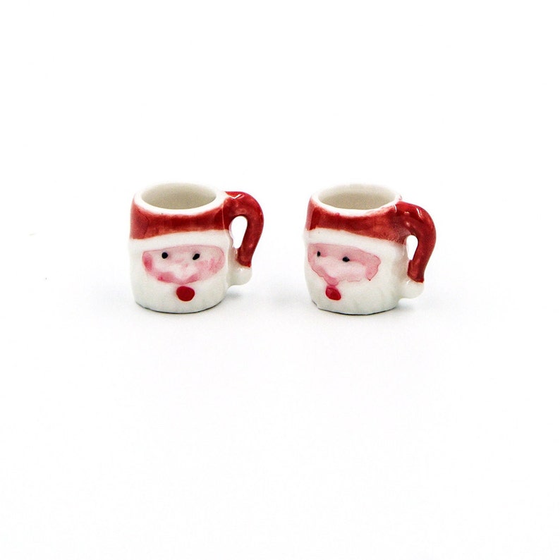 10 Miniature Santa Mugs Christmas Decor Props Replica - Etsy