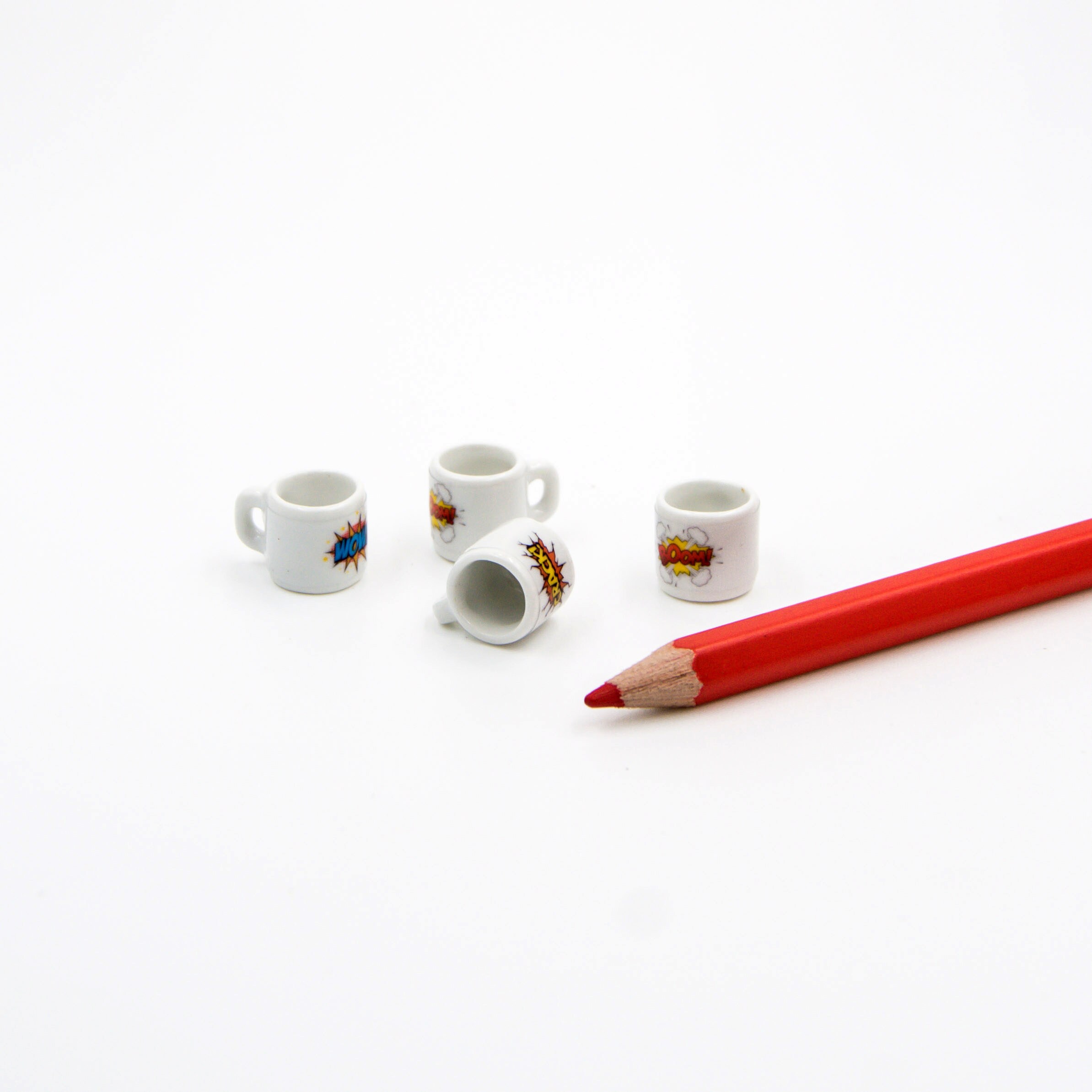 4 Miniature Mugs Tiny Pottery Dollhouse Ceramic | Etsy