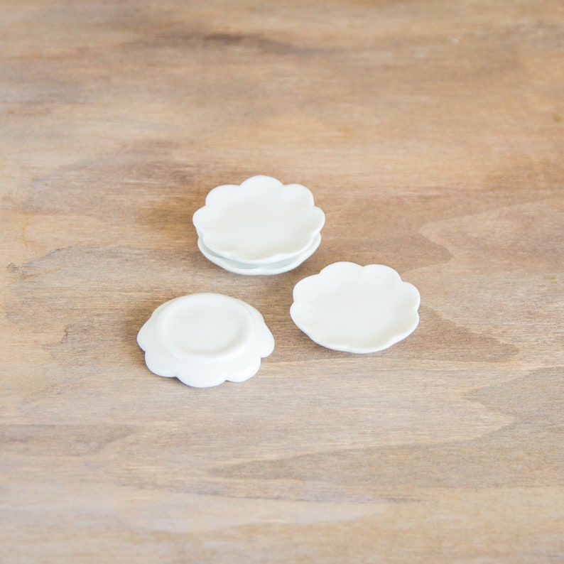 4 Miniature Plates Tiny Pottery Ceramic Dinnerware - Etsy