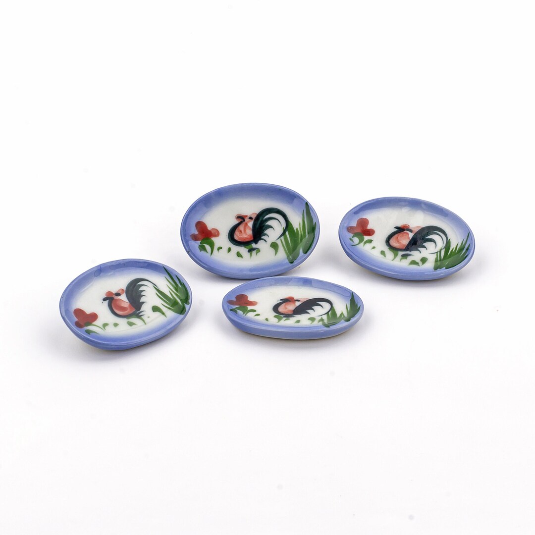 4 Miniature Plates Props Replica - Etsy