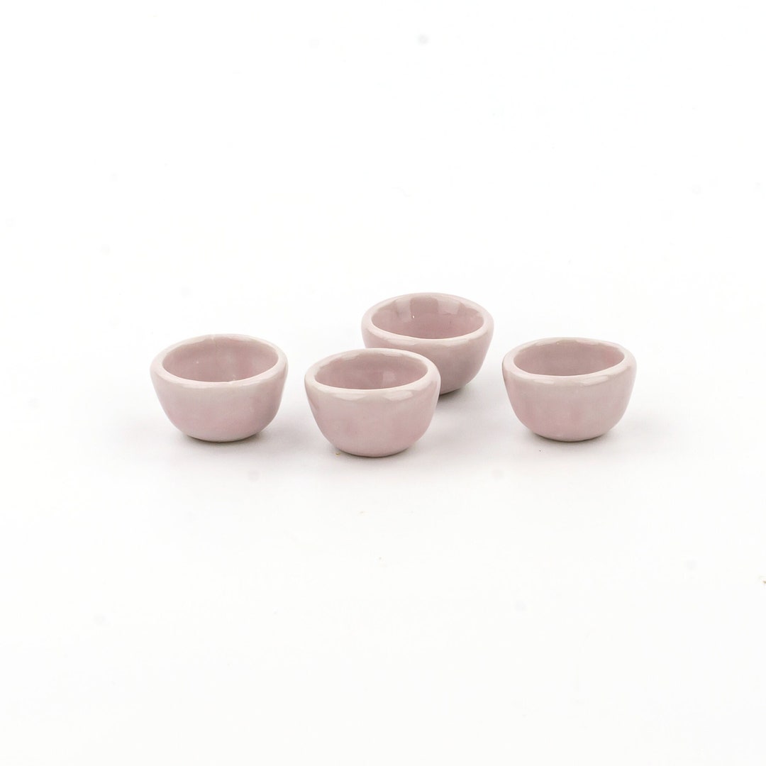 4 Ceramic Miniature Bowls Tiny Kitchen - Etsy