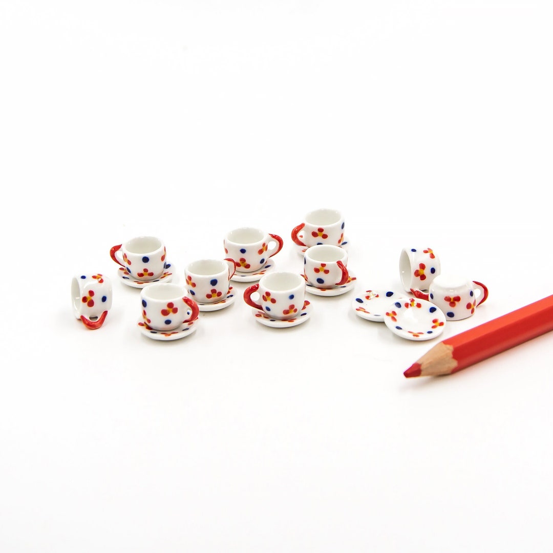 10 Miniature Coffee Cups Dollhouse Accessories - Etsy