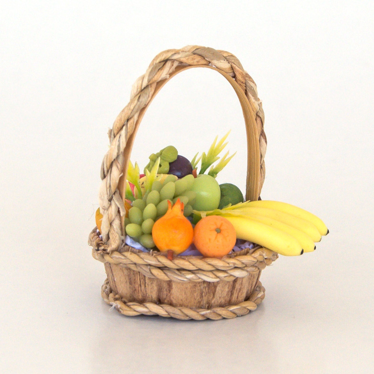 Miniature Fruit Basket Dollhouse Miniatures Food Tabletop | Etsy