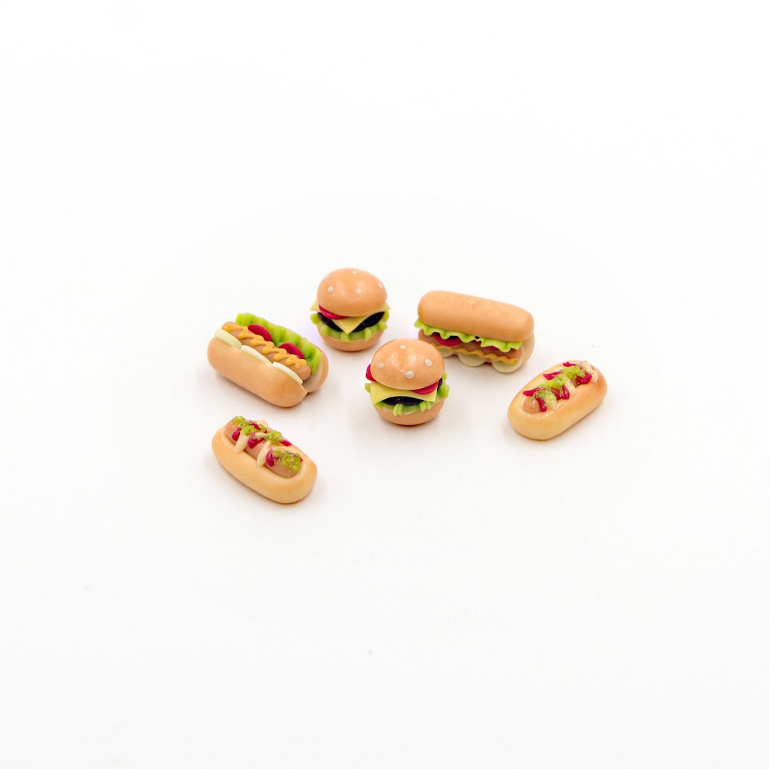 Miniature Fast Food Set Dollhouse Miniatures - Etsy
